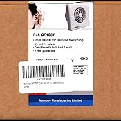 Manrose QF100T Quiet Extractor Fan with Timer for 4"/100mm Duct: Amazon ...