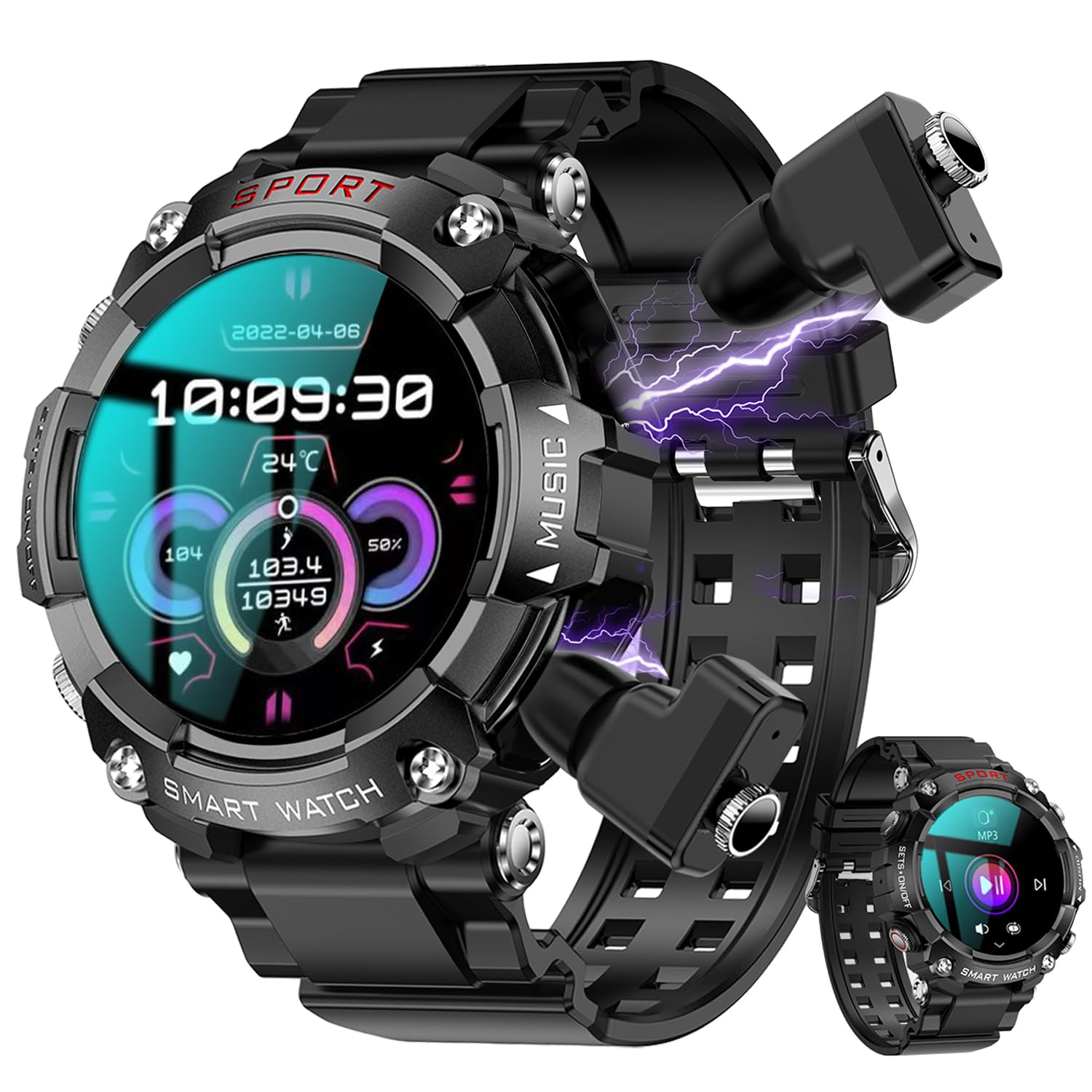Mua Smart Watch with Earbuds for Men Women,1.52" HD Touch Screen,9D ...