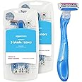 Amazon.com: Amazon Basics 3-Blade Disposable Razors for Men, 6 Count (2 ...