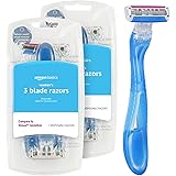 Amazon.com: Amazon Basics 3-Blade Disposable Razors for Men, 6 Count (2 ...