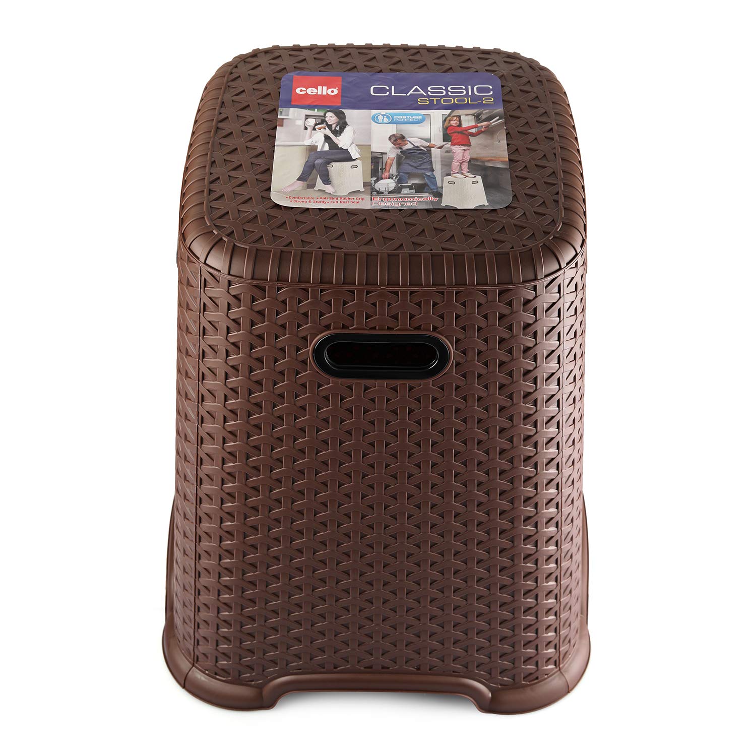 Cello Classic Perfect Posture Plastic Stool, Big, Brown: Amazon.in ...