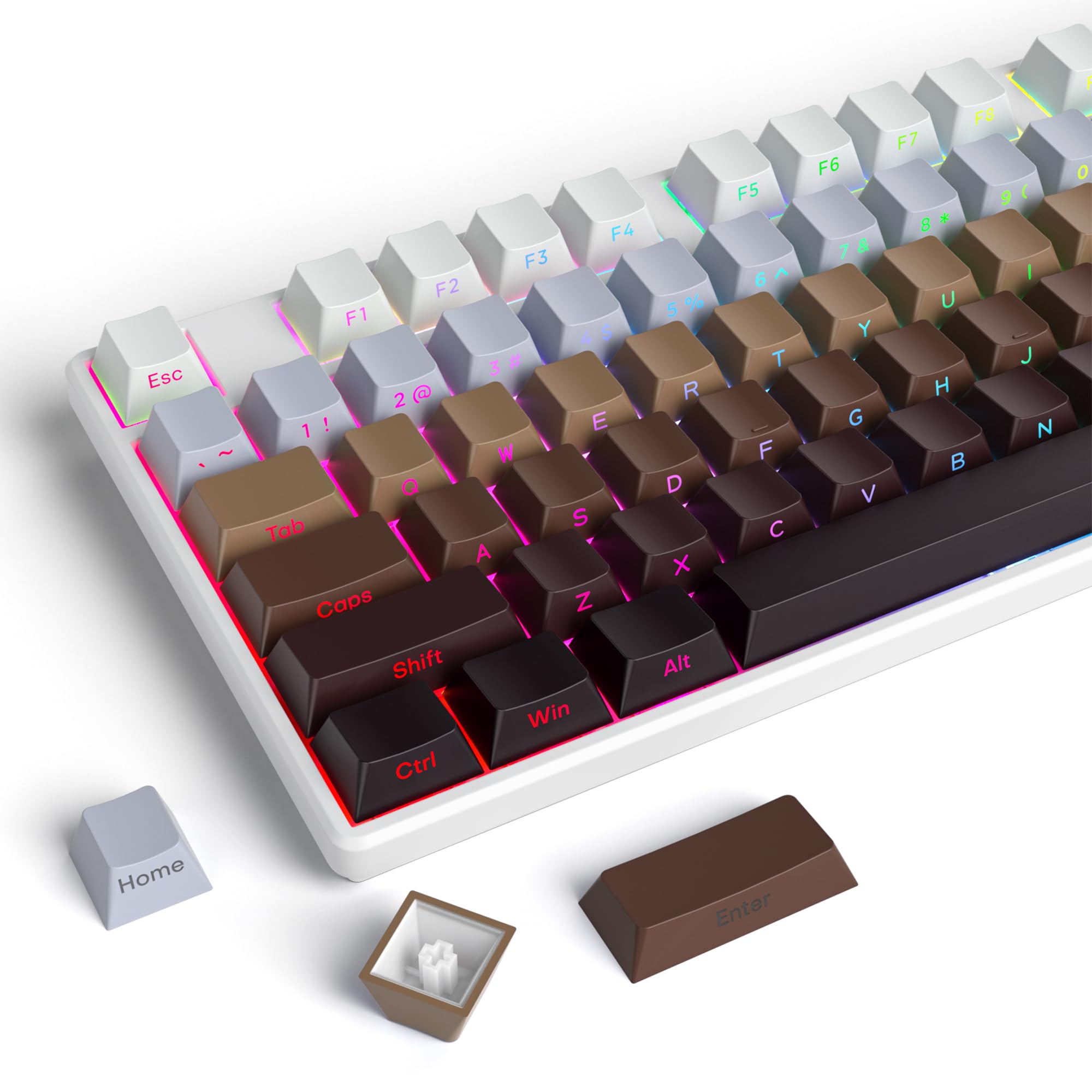Mua Owpkeenthy PBT Shine Through Keycap Set, Double Shot Side Print ...