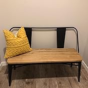 Amazon.com - HOMES: Inside + Out Black Trevin Industrial Bench, - Table ...