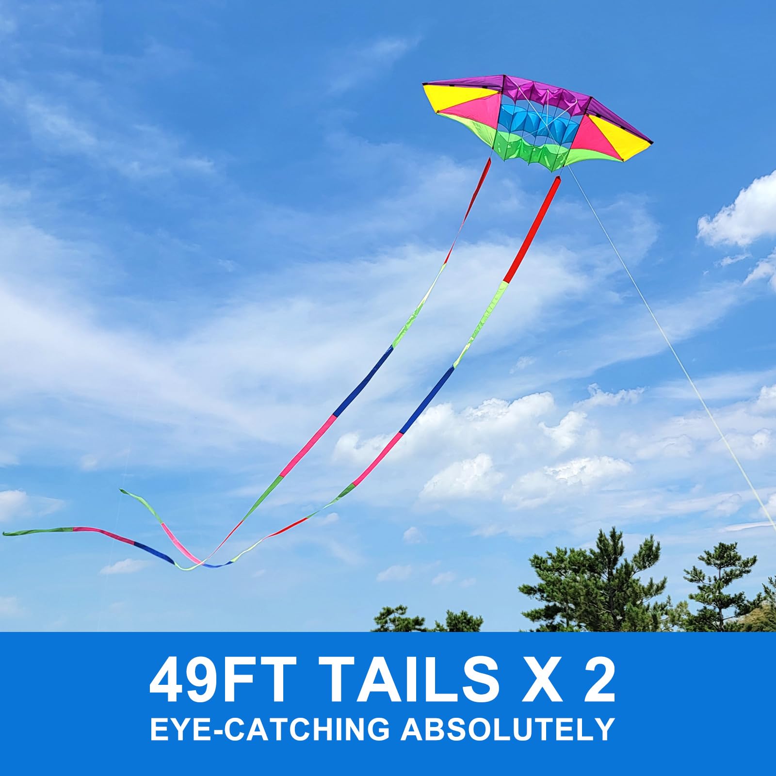 Mua Beach Kites for Adults Large with Long Tail, 98 inches Super Easy ...