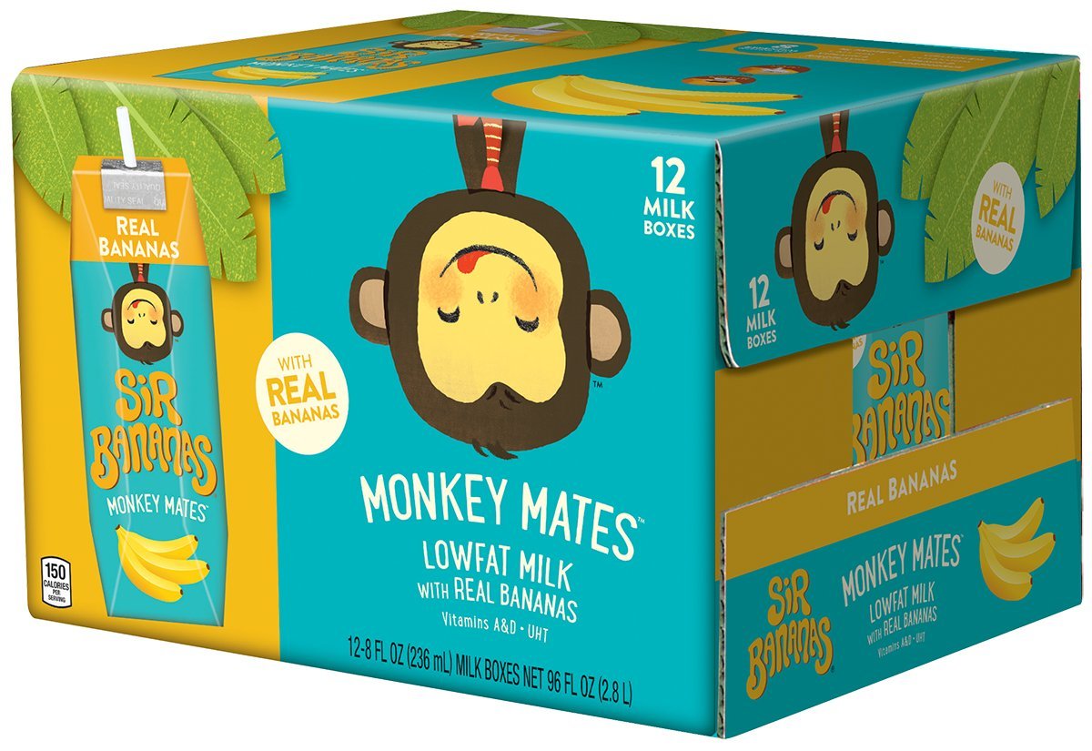 Buy Sir Bananas Monkey Mates, Bananamilk, 8 oz (12 ct), Low Milk with ...