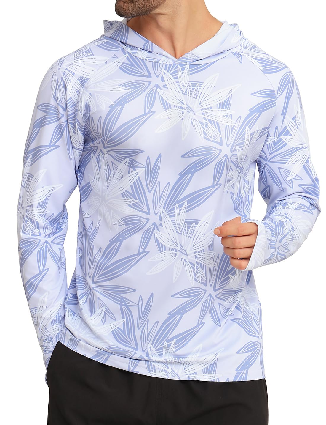 iCKER Men's UPF 50+ Sun Protection Hoodie Shirt Rash Guard Long Sleeve ...