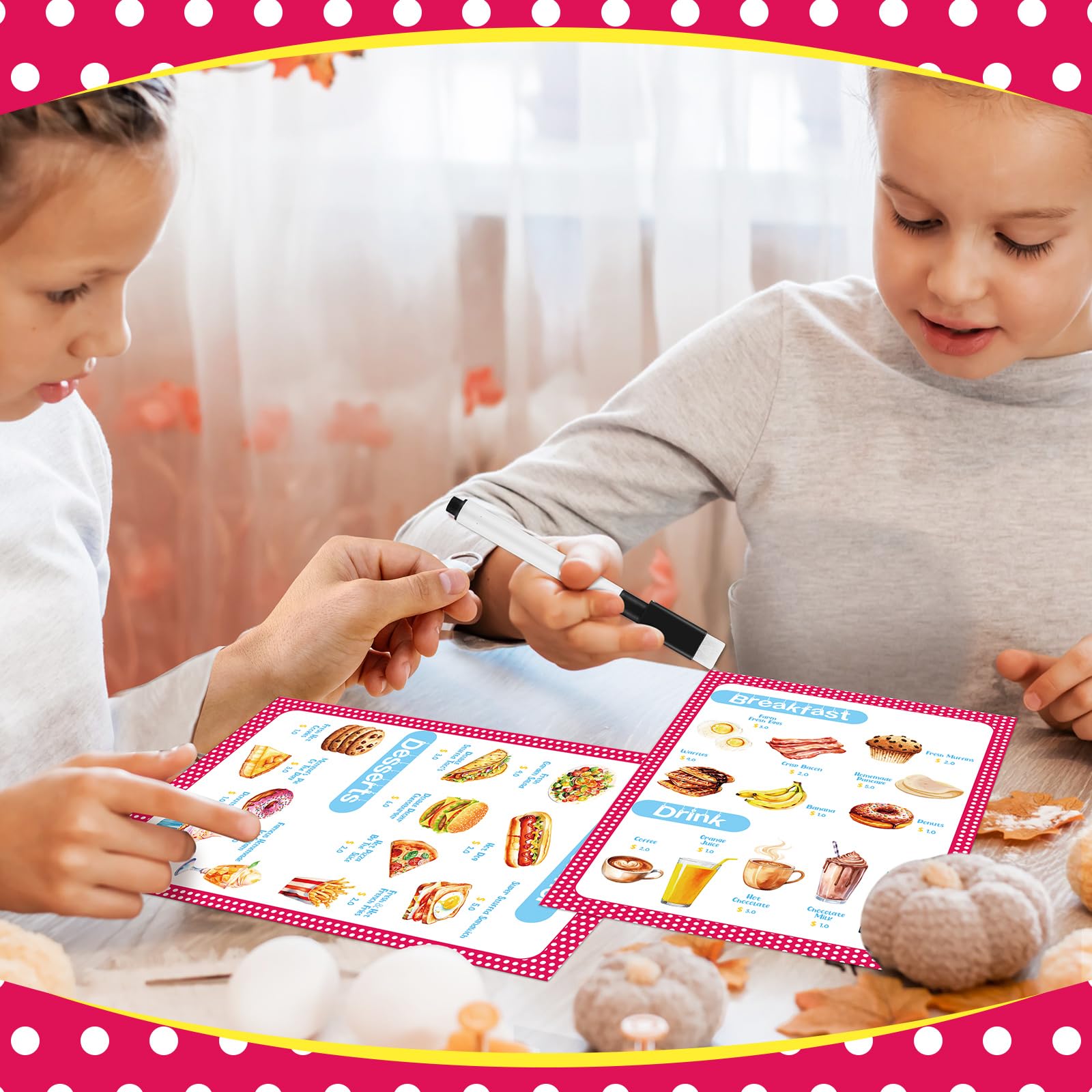 Mua Yinkin Pretend Play Restaurant Menu Food Diner Menu Playset Kitchen ...