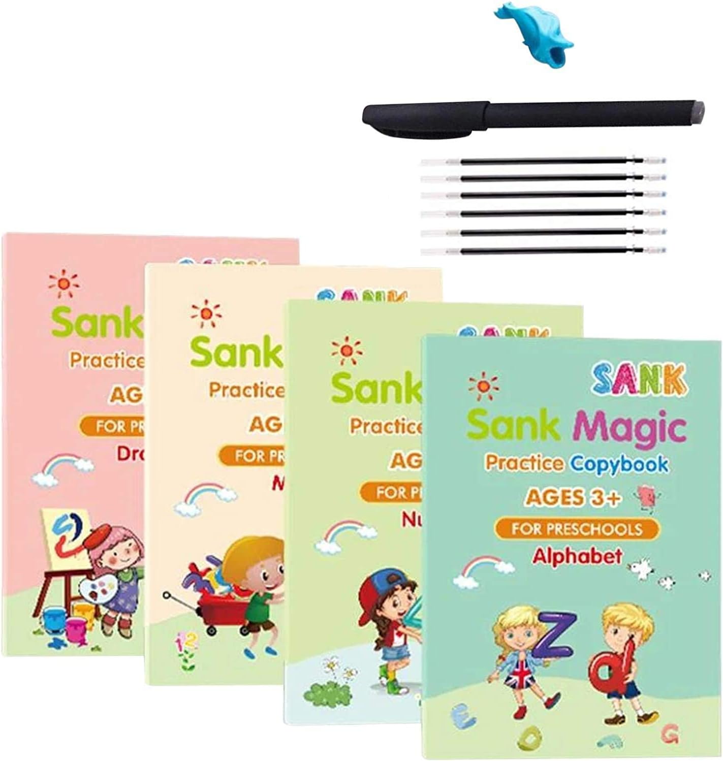 Sank Magic Practice Copybook, Handwriting Copybook Set with Magic Pens ...