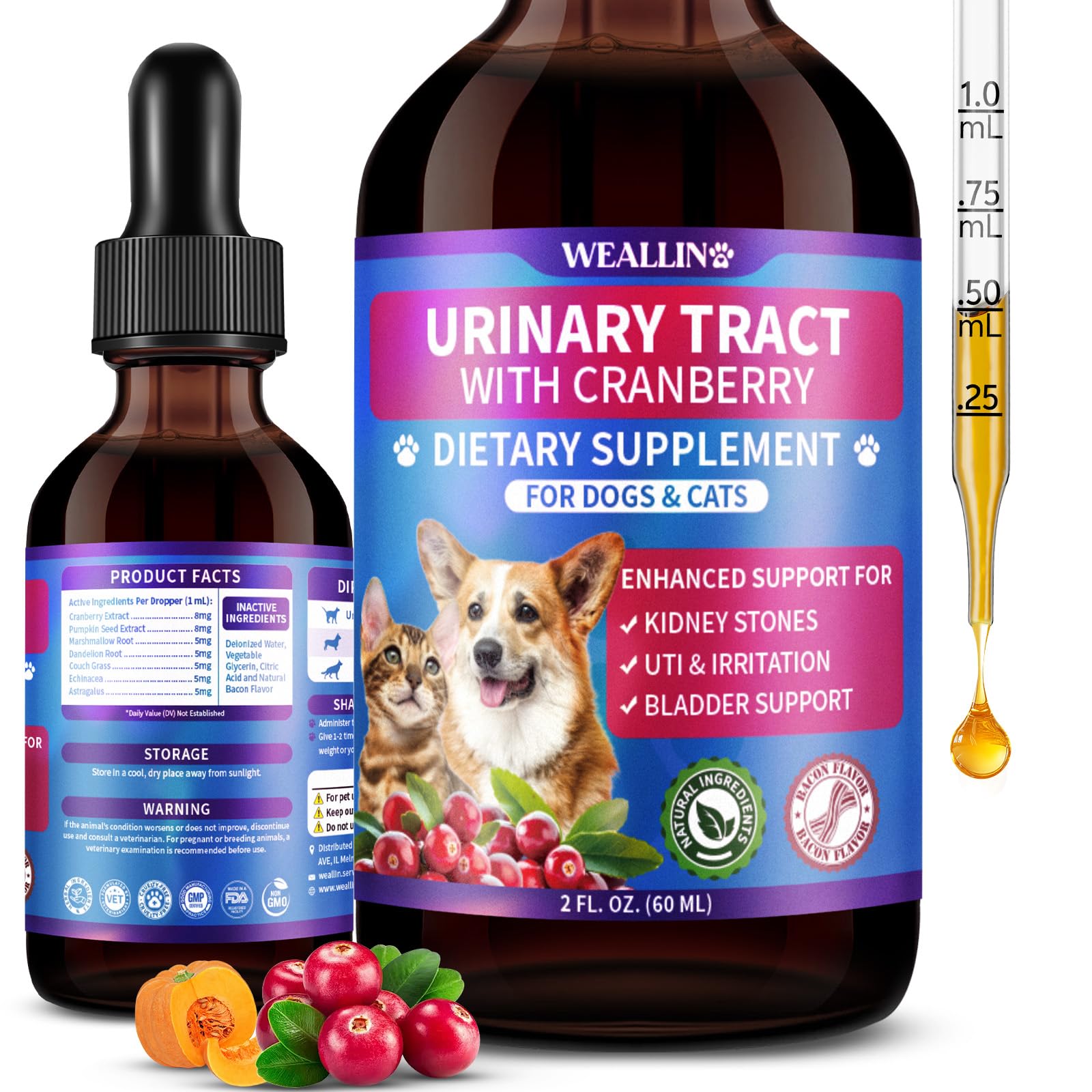 WEALLIN Cat & Dog Natural Urinary Tract Infection Treatment with ...