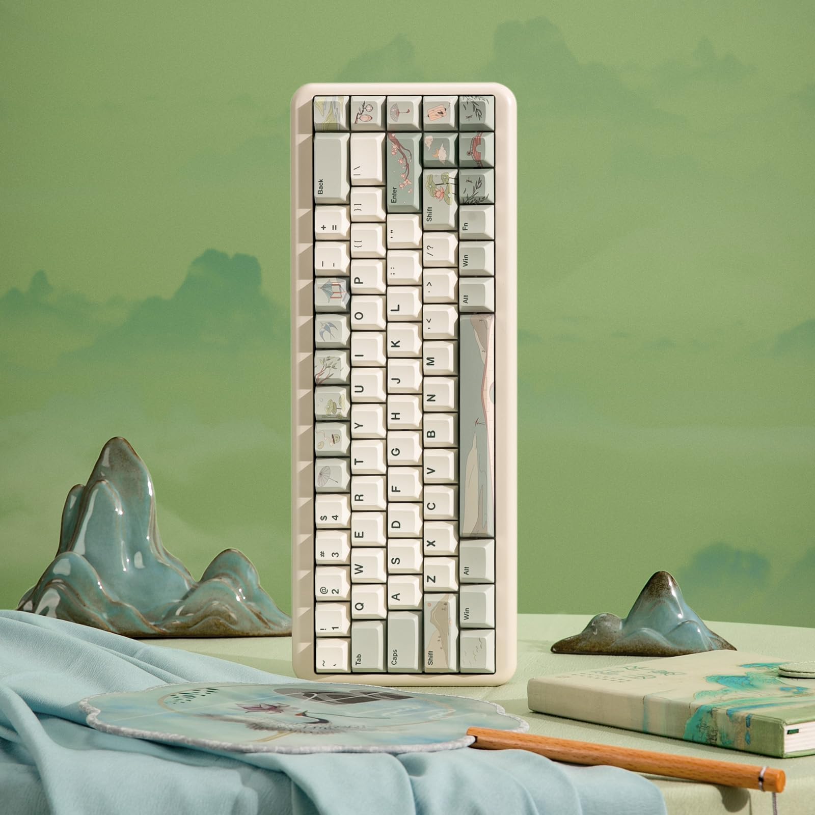 Mua YUNZII Spring Tea Dye Sub PBT Keycaps,145 Full Keys Dye Sublimation ...