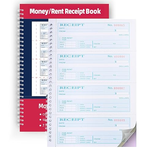 Money Rent Receipt Book,7.9x11.22 Inches 3 Part Carbonless,Receipt Book ...