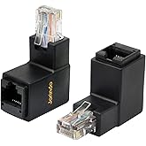 Amazon.com: Duttek 90 Degree Right Angled RJ45 Male to Female Ethernet ...