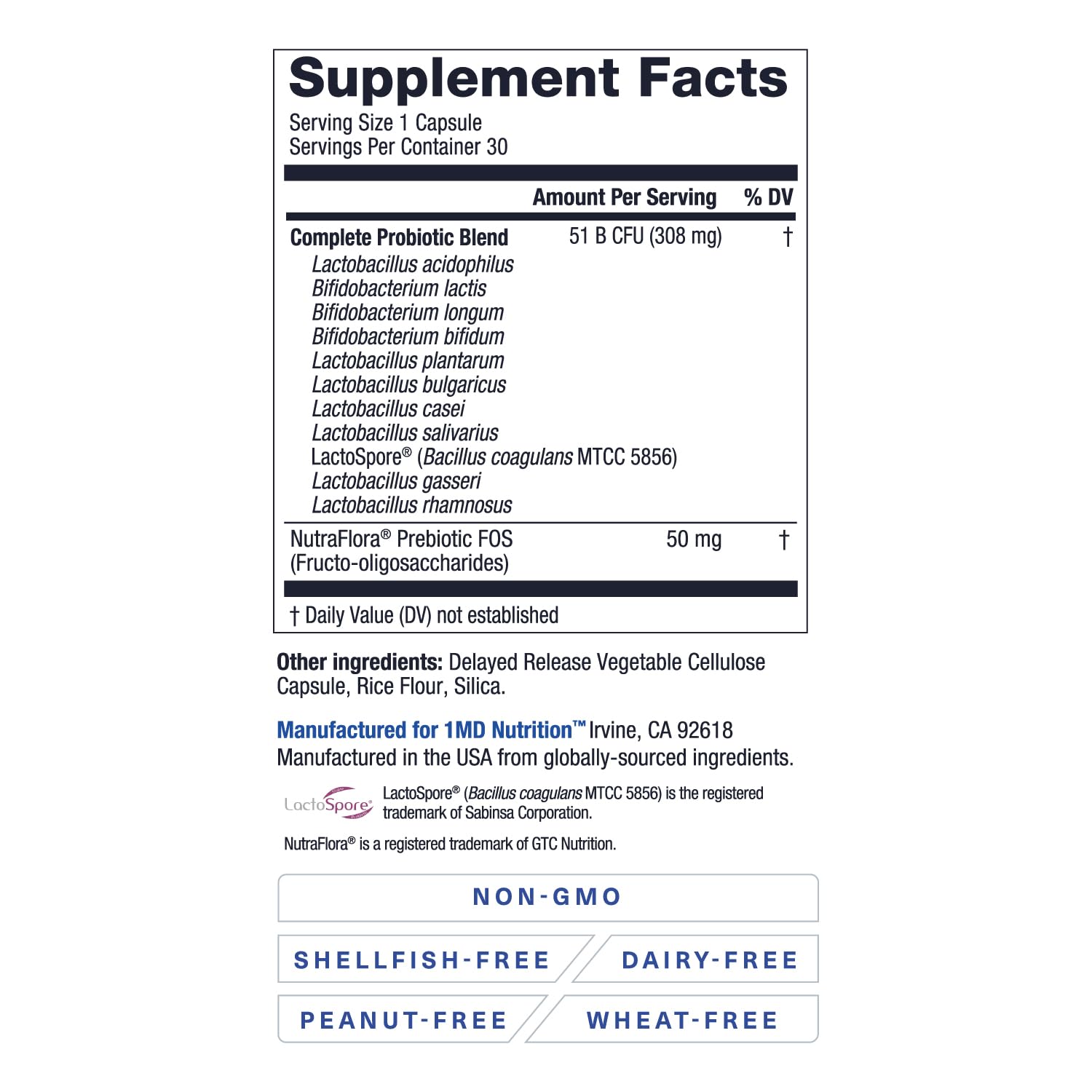 Mua 1MD Nutrition Complete Probiotics Platinum - w/Prebiotics and ...