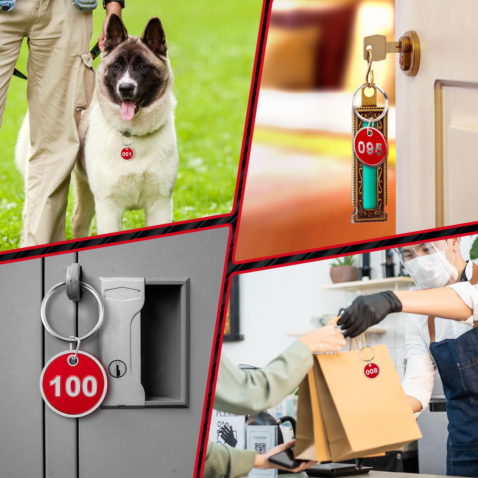 Mua Tandefio 1-100 Numbered Key Tags Round Key ID Tags Aluminum Alloy ...