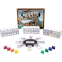 Doublefan Mexican Train Dominoes Game, Dominoes Set with Color Dot ...