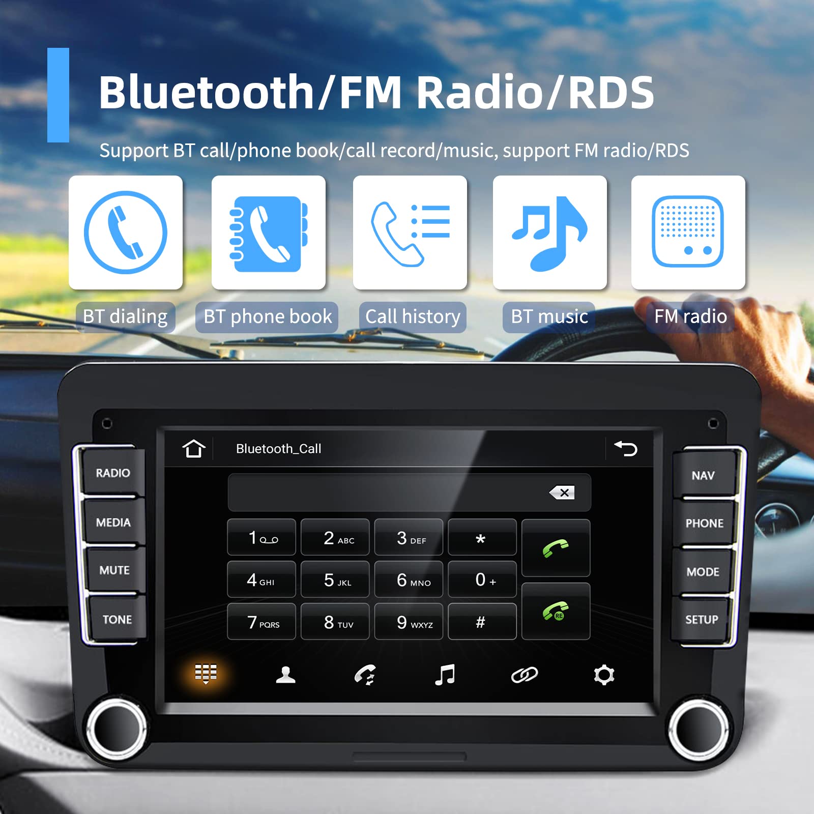 Mua Android Car Stereo for VW Polo Golf Caddy T5 Tiguan Skoda Seat, 7 ...
