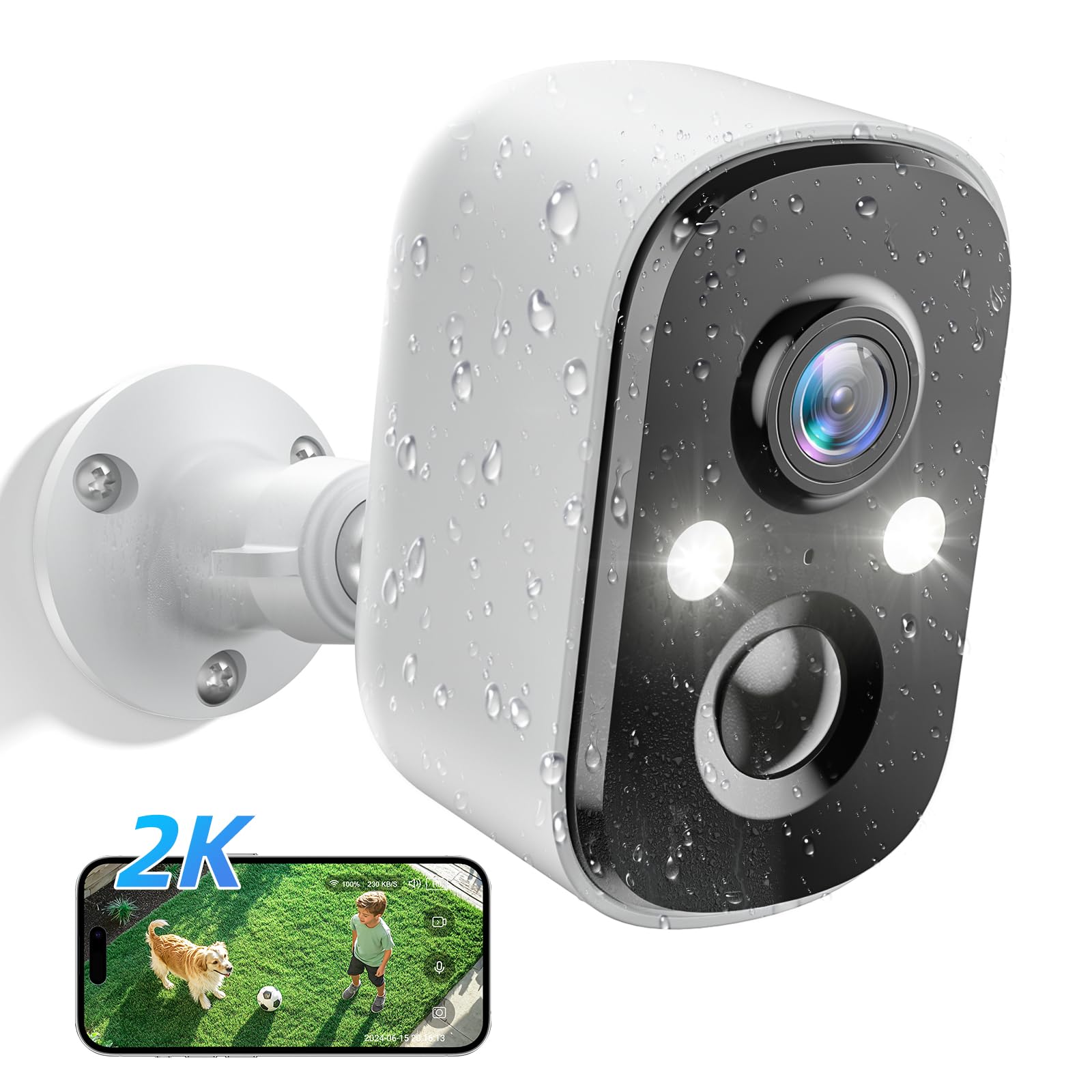MISECU 2K Security Cameras Wireless Outdoor, Battery Powered Outdoor ...