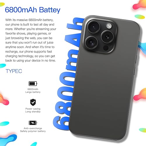 Long Battery Life Phone X24 Ultra Unlocked Smartphone - 8GB+256GB+128GB ...