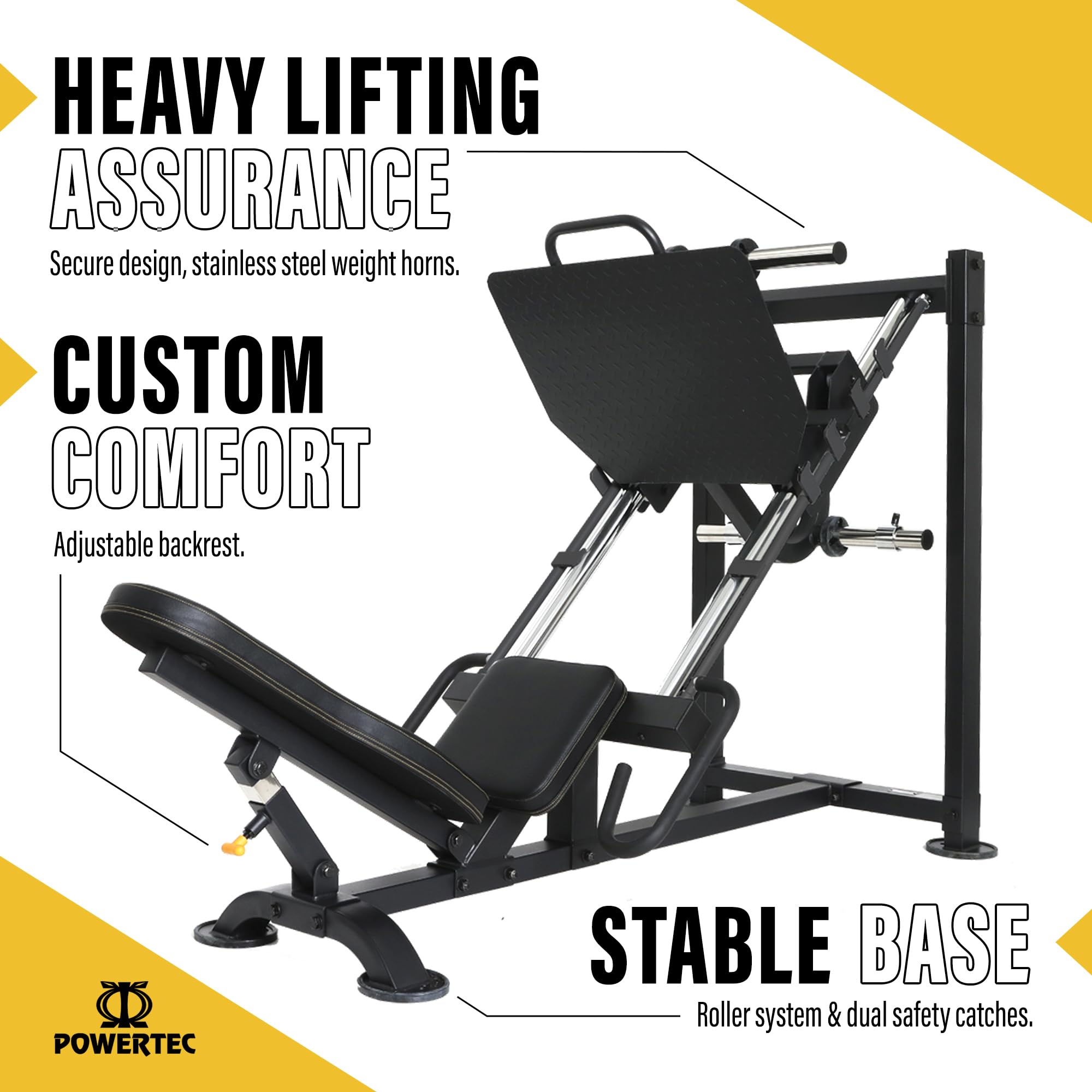 Mua Powertec Fitness Leg Press Machine, 1000 LB Weight Capacity, Black ...