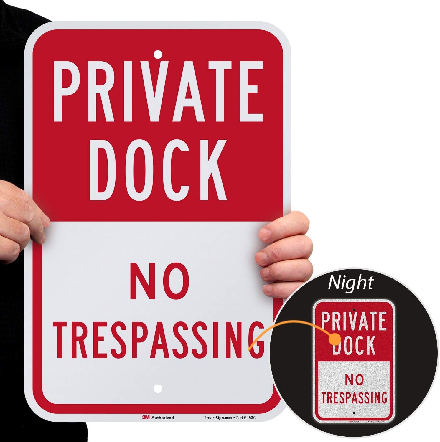 SmartSign "Private Dock - No Trespassing" Sign | 12" x 18" 3M Engineer ...