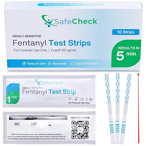 Fentanyl Test Strips 10 Pack | SafeCheck Highly Sensitive Fentanyl Test ...