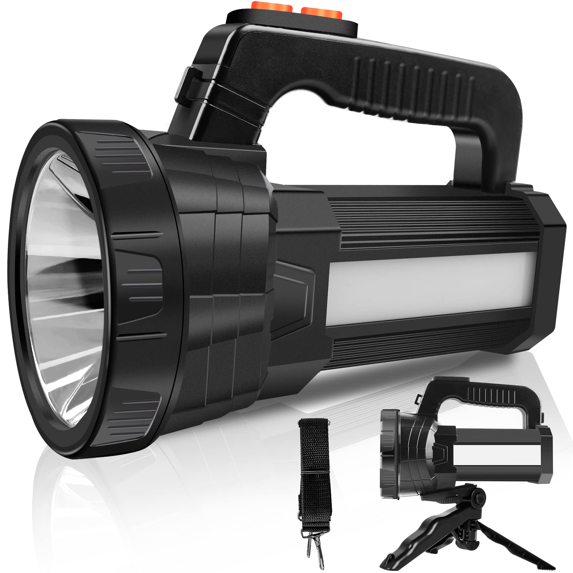Samyoung Rechargeable Spotlight with 6 Lights Modes, 10000 Lumen Super ...