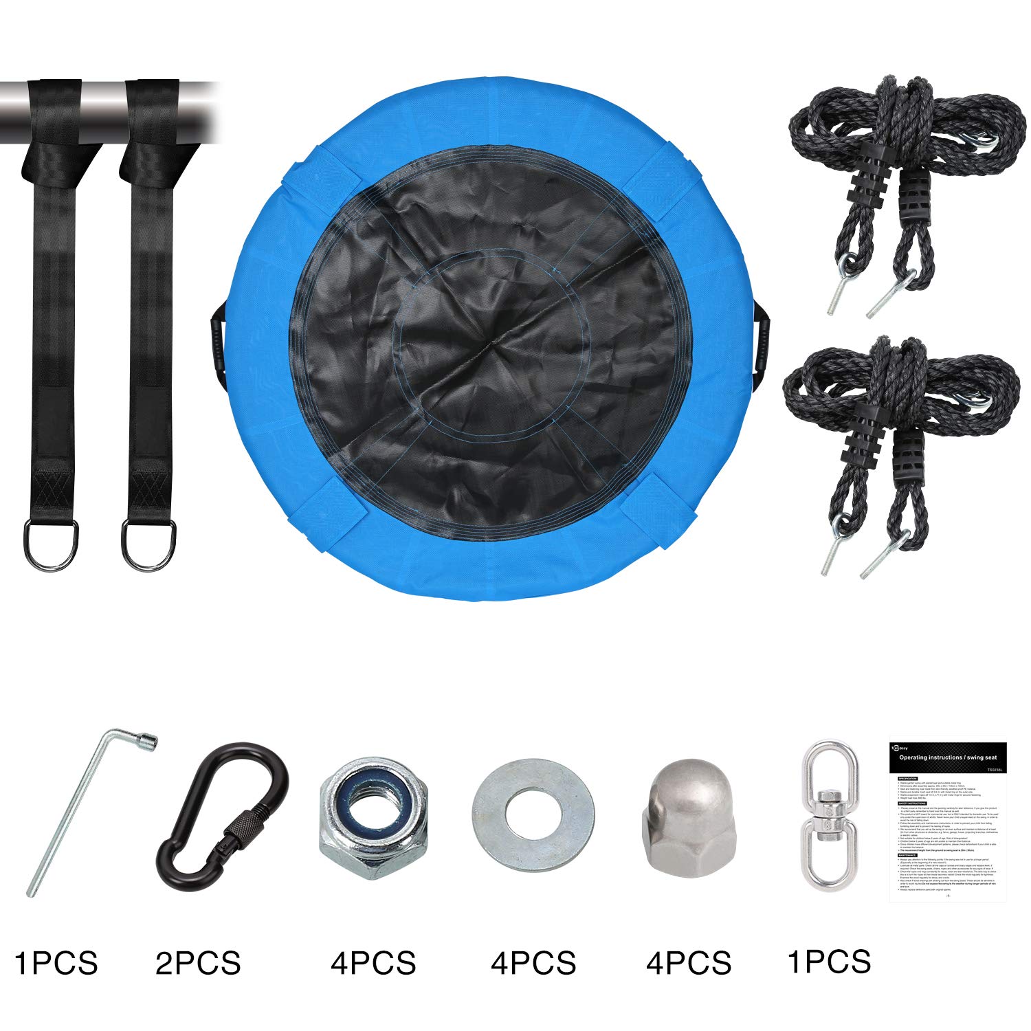 Trekassy 700lb 40 Inch Saucer Tree Swing for Kids Adults 900D Oxford ...