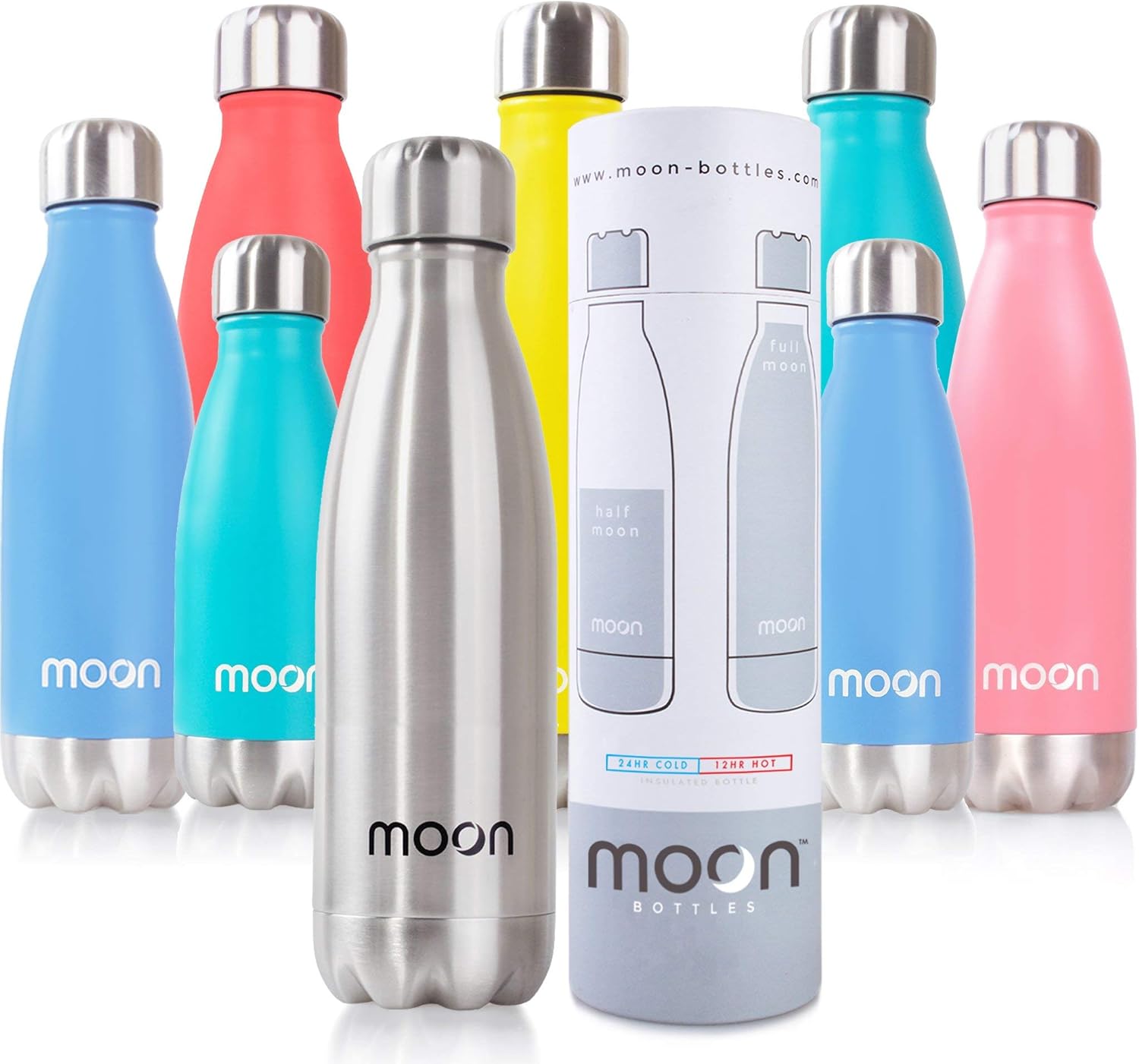 Moon Bottles - Stainless Steel Metal Water Bottle & Vacuum Flask - 24 ...
