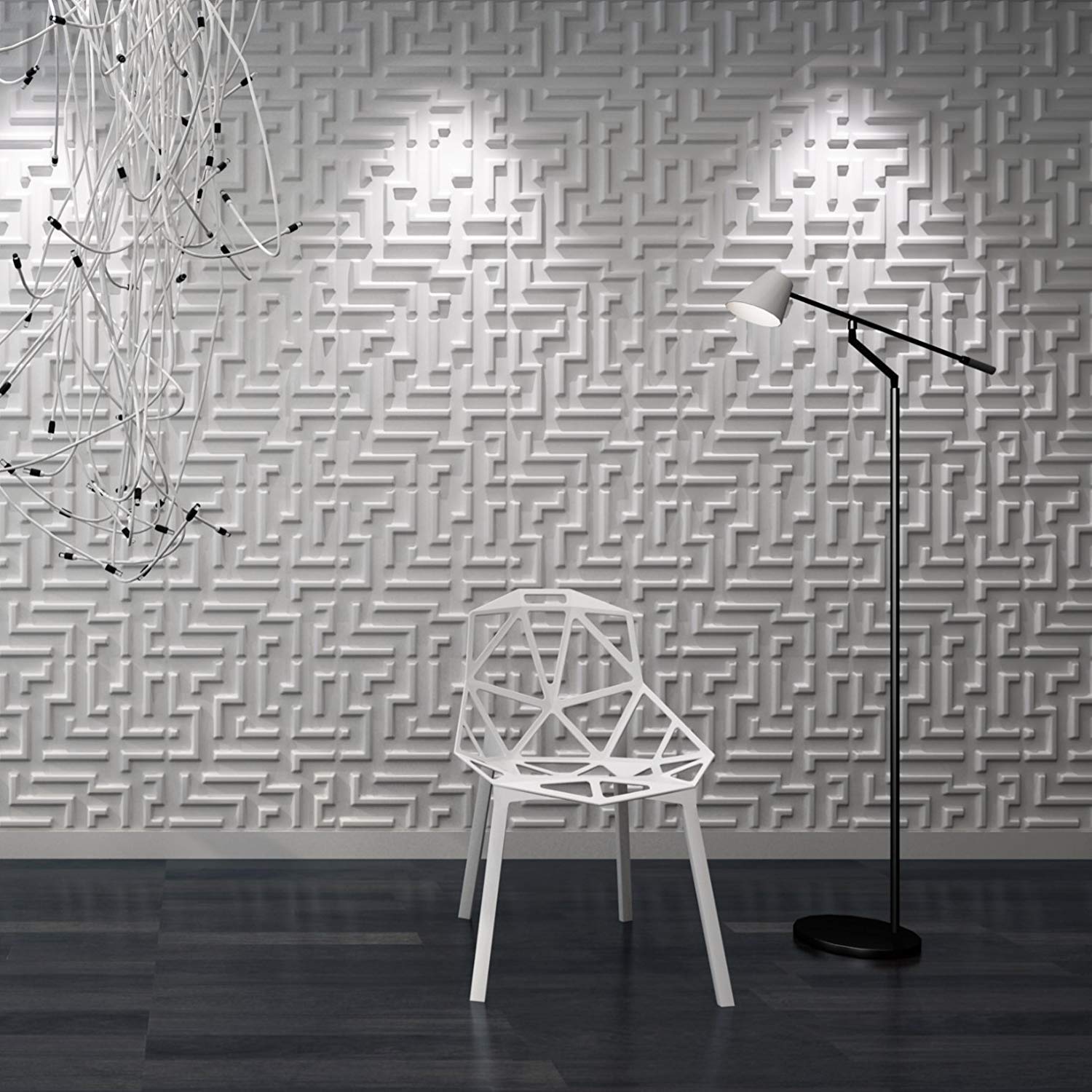 Mua Art3d Paintable 3D Texture Wall Panels Maze Design, White, Pack of ...