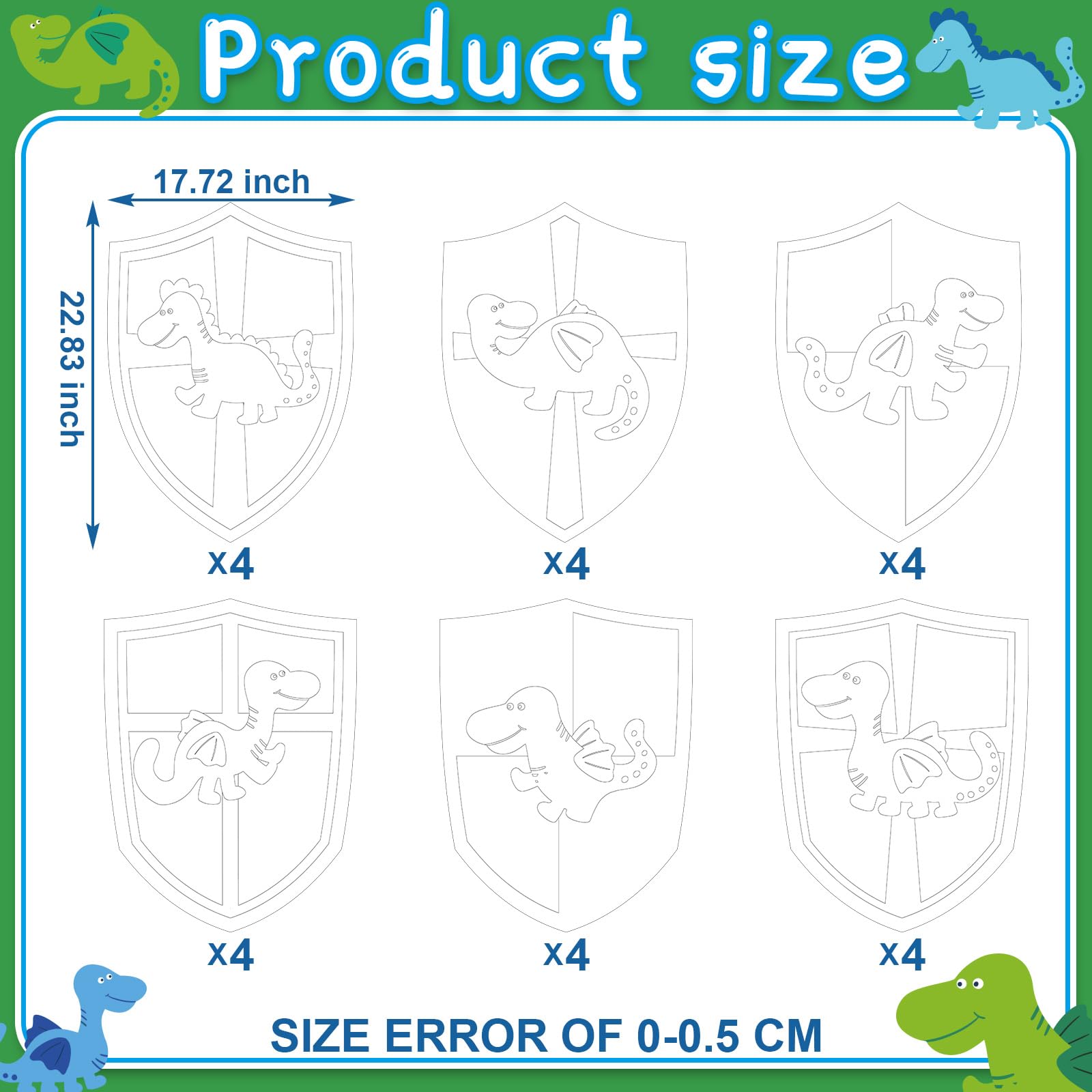 Mua 24 Pcs Blank Paperboard Shields DIY Shield Kit for Kids Shield ...