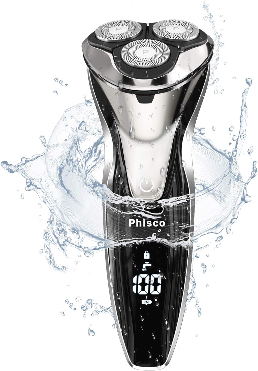 Phisco Electric Shavers Men Wet and Dry, Cordless Rechargeable IPX7 ...