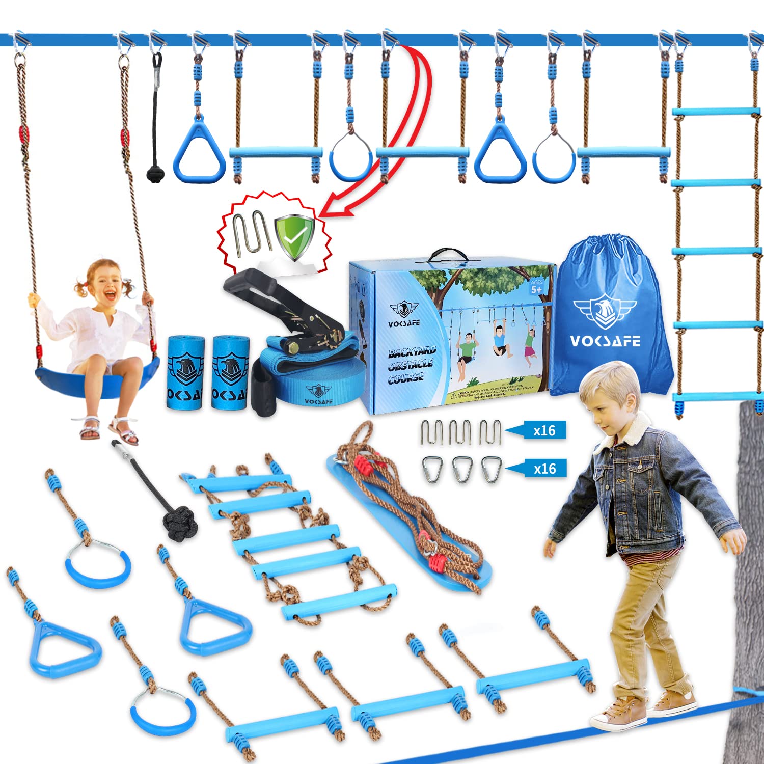 Mua Ninja Warrior Obstacle Course for Kids - Ninja Backyard Obstacle ...