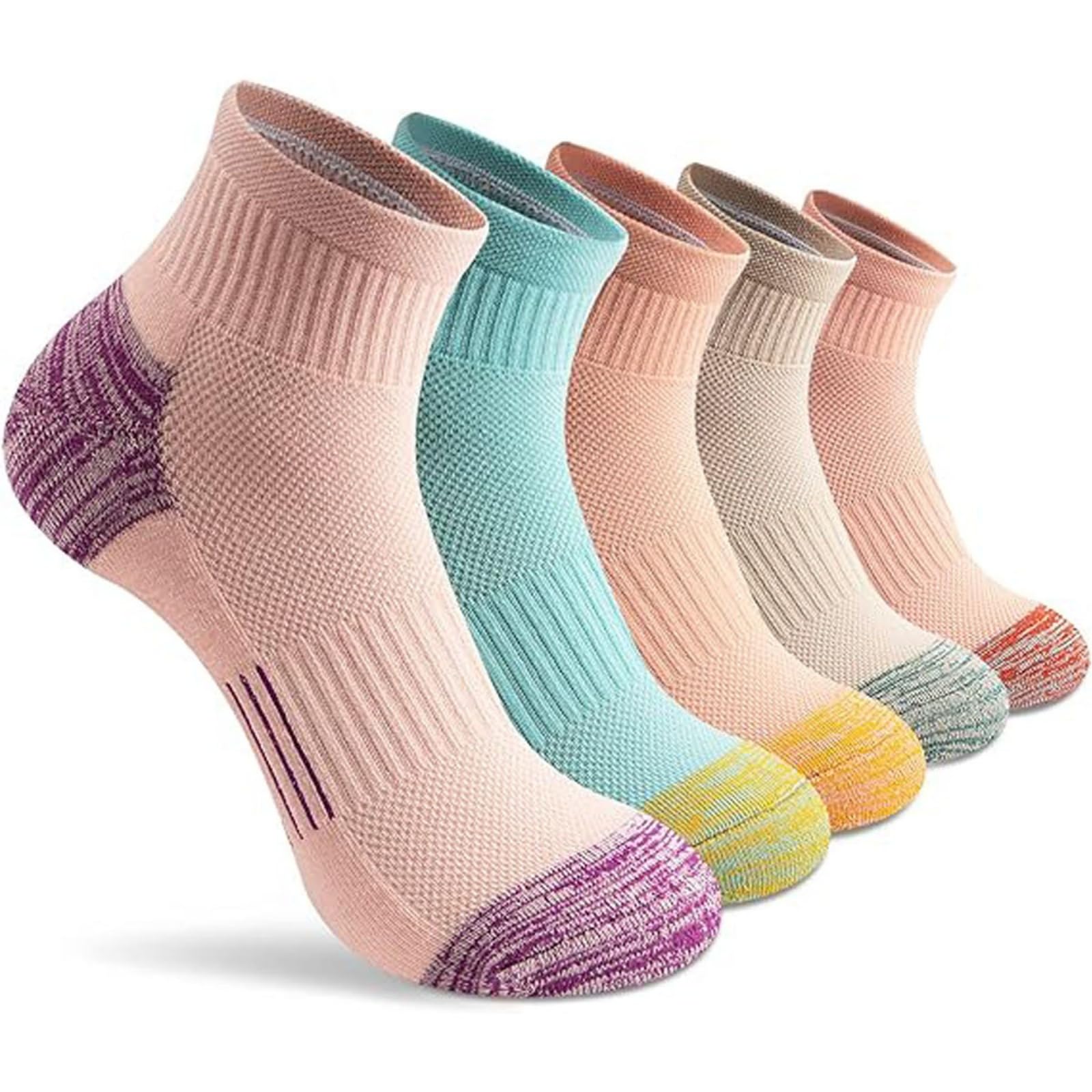 NTCARE Ankle Socks Womens Athletic Thick Cushioned Low Cut 5-Pair Pack ...