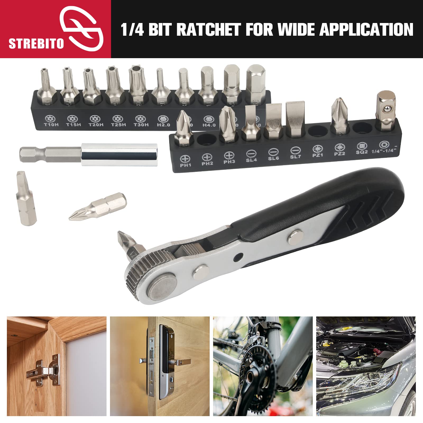 Mua STREBITO Mini Ratchet Set, 22-Piece 1/4 Ratchet Right Angle ...