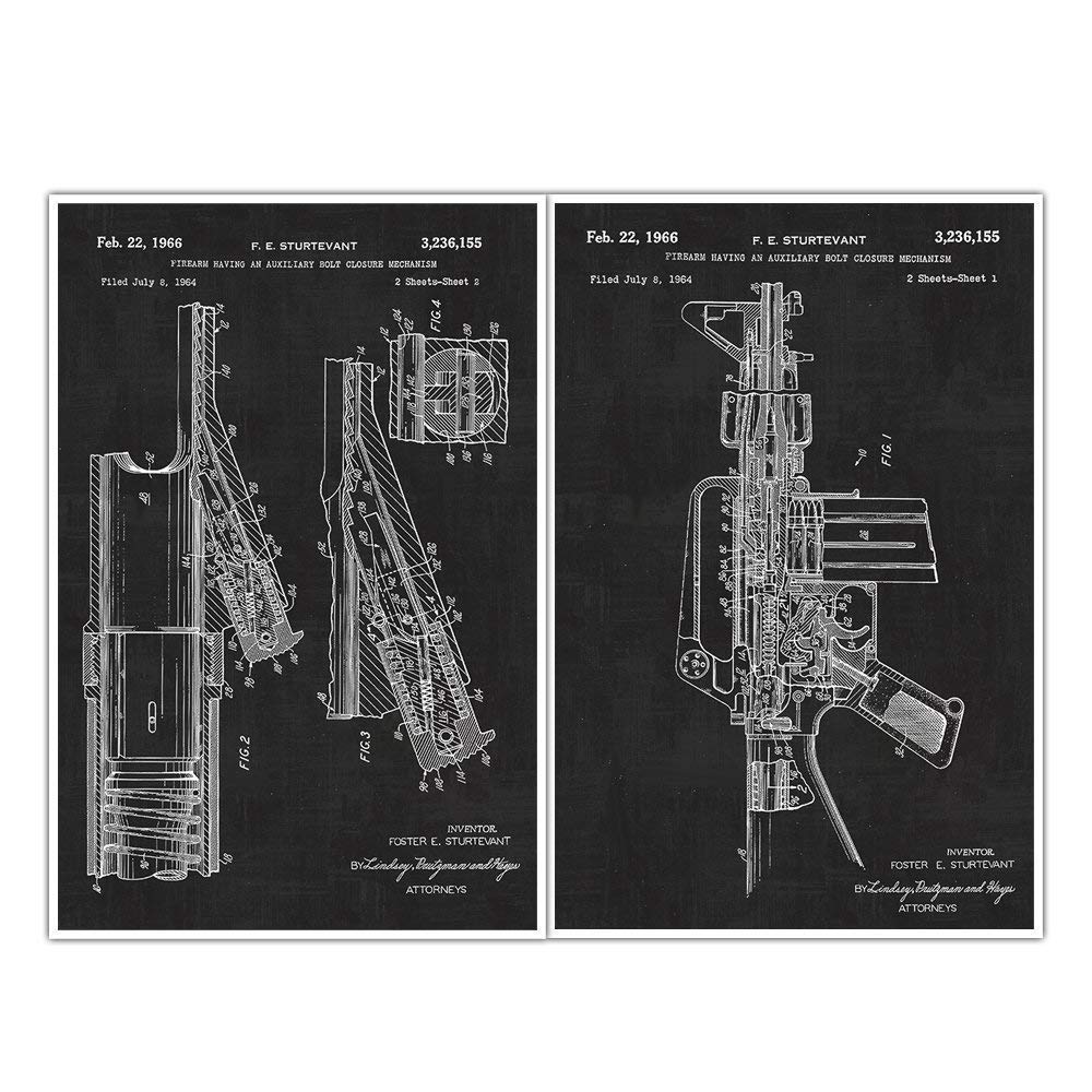 Amazon.com: Weapons, Assault Rifle and Bolt Closure, Patent Prints ...