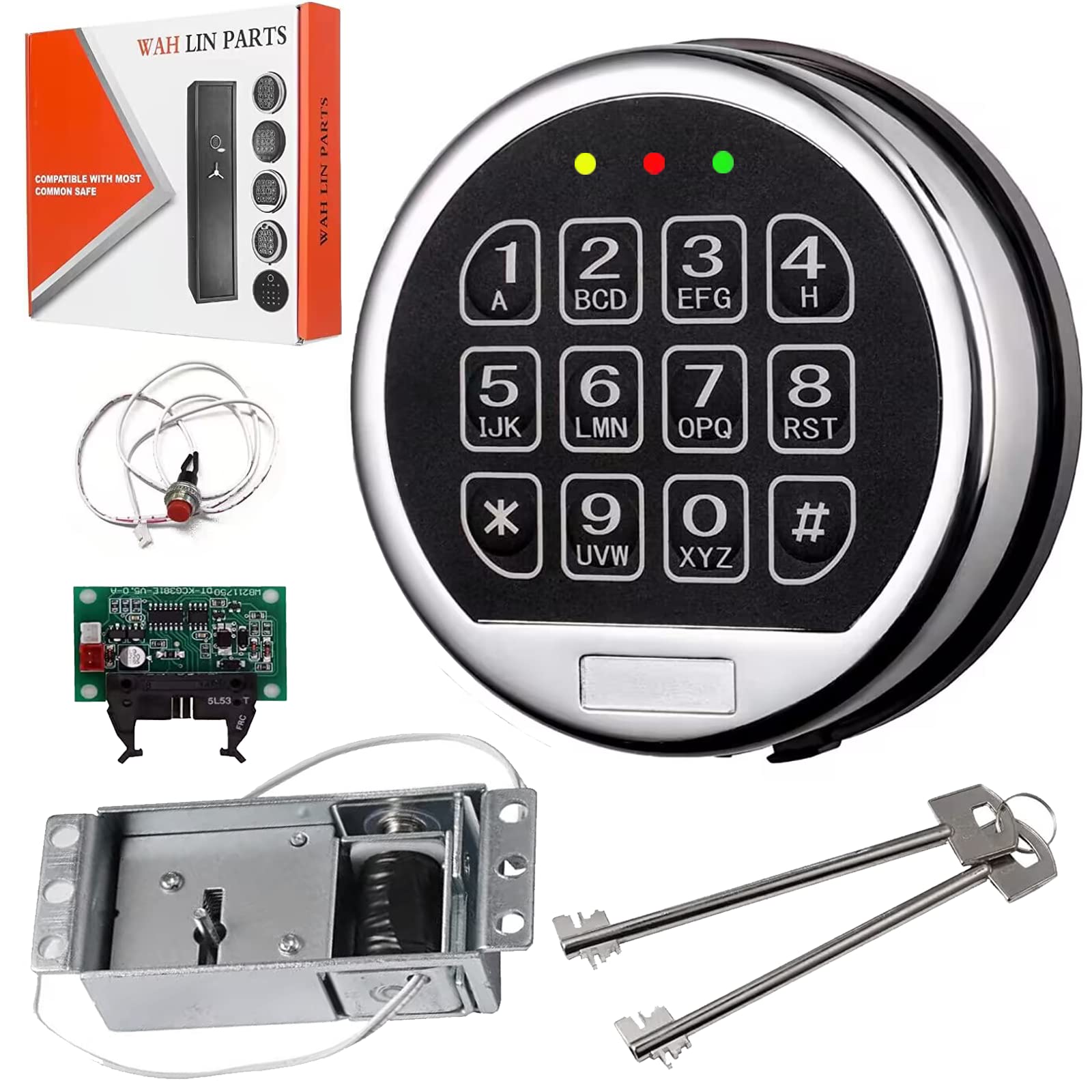 Safe Lock Replacement Electronic Safe Lock with Solenoid Lock & 2 ...