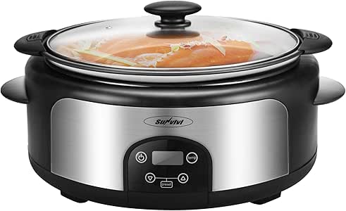 Amazon.com: 6-Quart Crock Pot & Digital Programmable Slow Cooker with ...