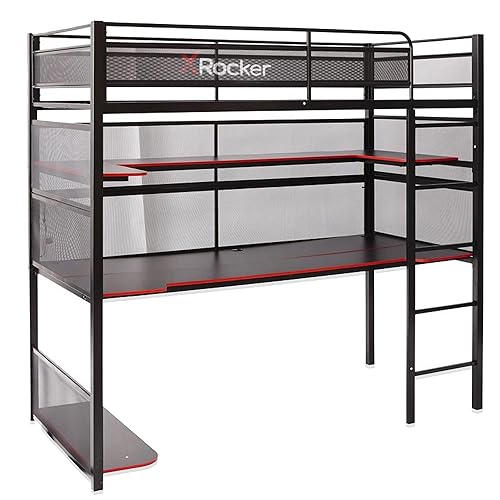 X Rocker Gaming Bed, Twin Size Loft Bunk, Durable Black Metal Frame ...