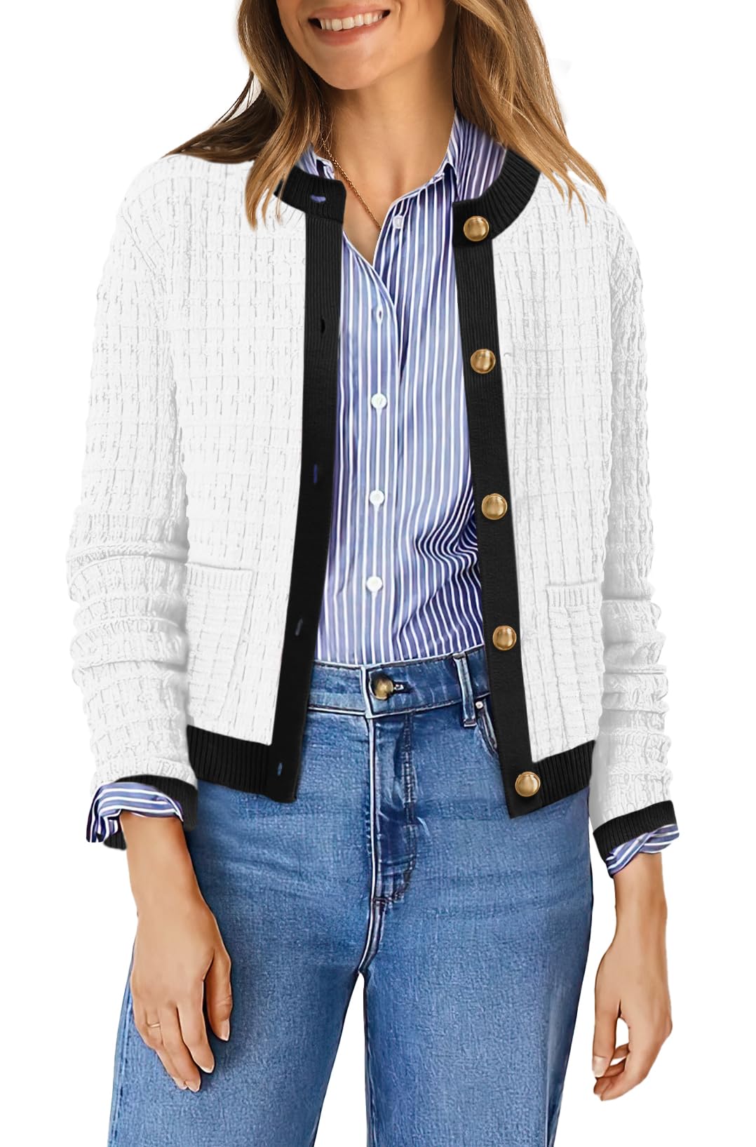OFEEFAN Cardigan Sweaters for Women Trendy 2024 Fall Fashion Ladies ...