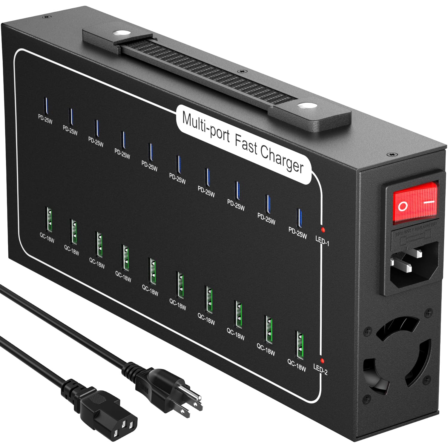 430W USB Charging Station, 20 Port (10 PD+10 QC) USB C Fast Charging ...
