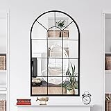 Amazon.com: Black Arched Window Wall Mirrors - Large Metal Frame 32X46 ...