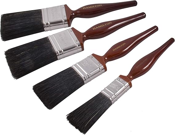 Amazon.com: Hamilton Perfection Pure Black Bristle 4pce Paint Brush Set ...