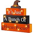 Amazon.com: Halloween Wooden Block Sign with Led Lights- It's Just a ...