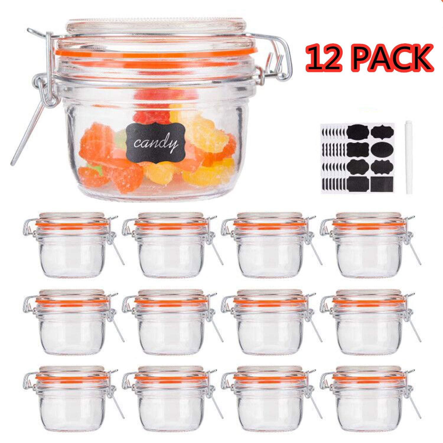 Small Glass Jars With Airtight Lids,Encheng Glass Spice Jars 5 oz,Maosn ...