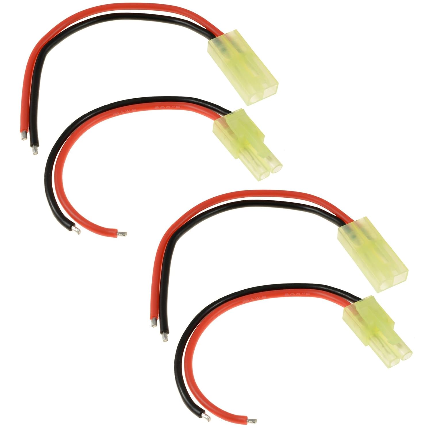 2 x RC Pairs Male + Female Tamiya Mini Battery Connector 18awg 10cm ...