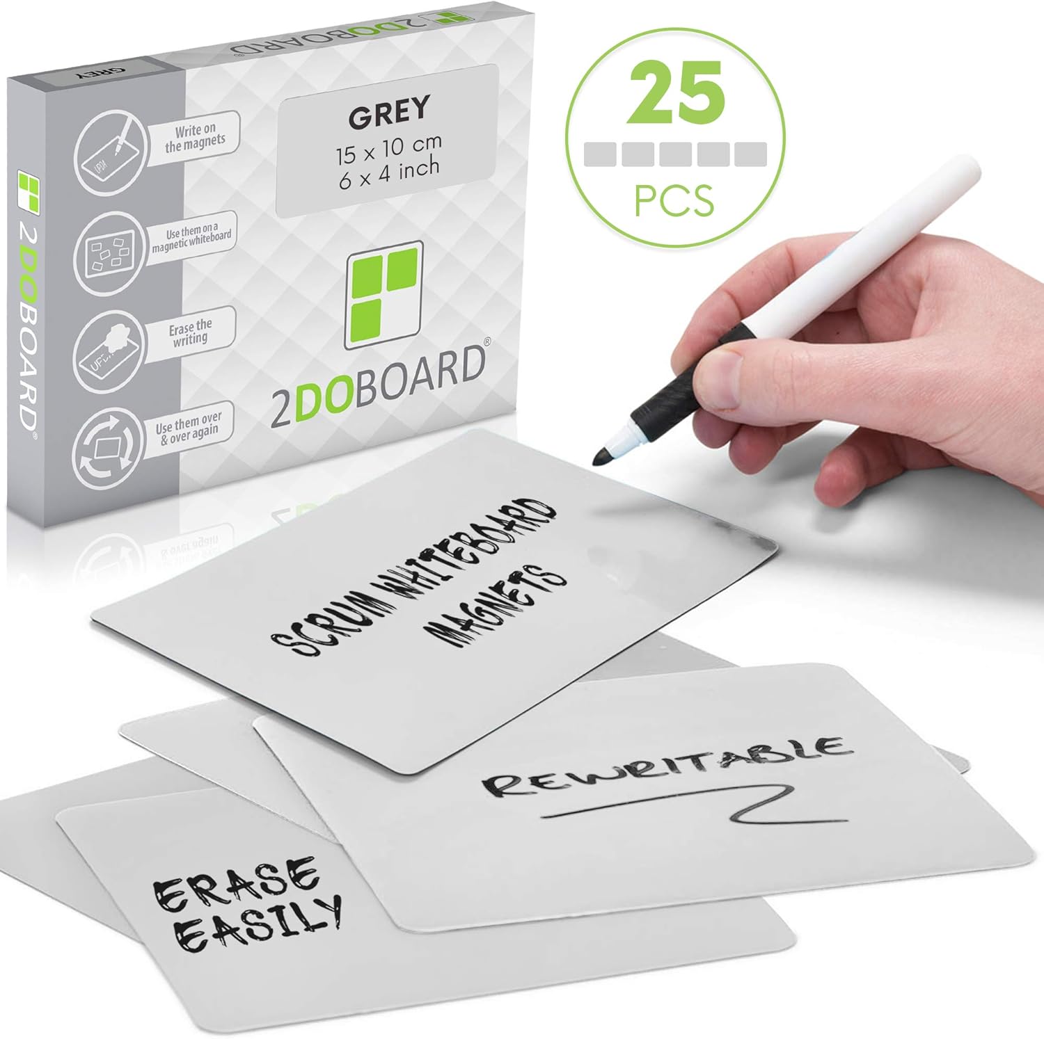 Magnetic Notes or Magnetic Sticky Notes 6 x 4 Inch - Set of 25 Pieces ...