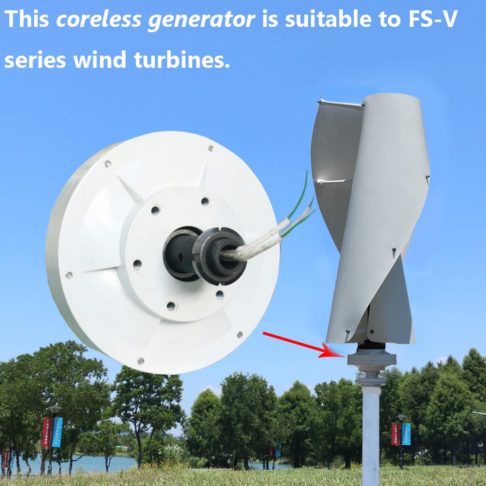Mua QAZNHODDS Wind Turbine Vertical 10000 W 3 Phase Permanent Magnet ...