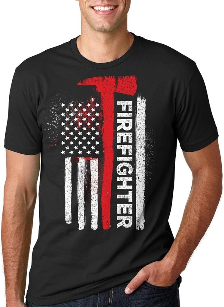 Amazon.com: Silk Road Tees American Firefighter T-Shirt Proud US ...