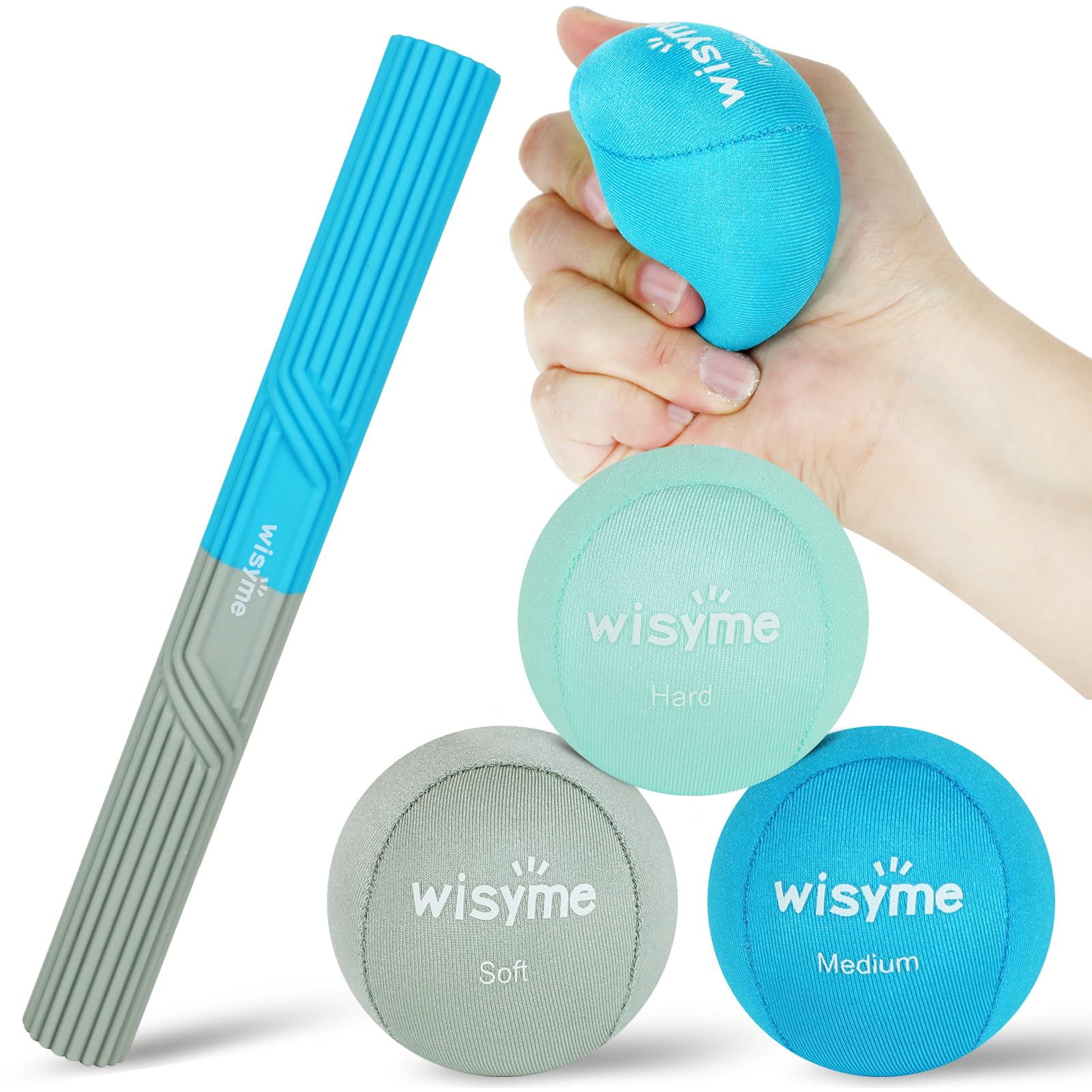 3Pack Stress Balls for Adults & 1Pack Twist Hand Exerciser Bars, Hand ...