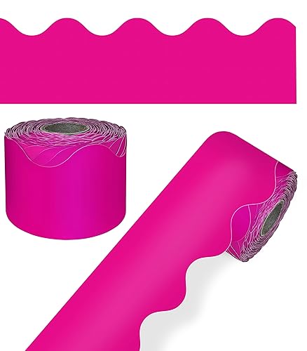 Carson Dellosa 65 Feet Hot Pink Bulletin Board Borders, Neon Pink ...